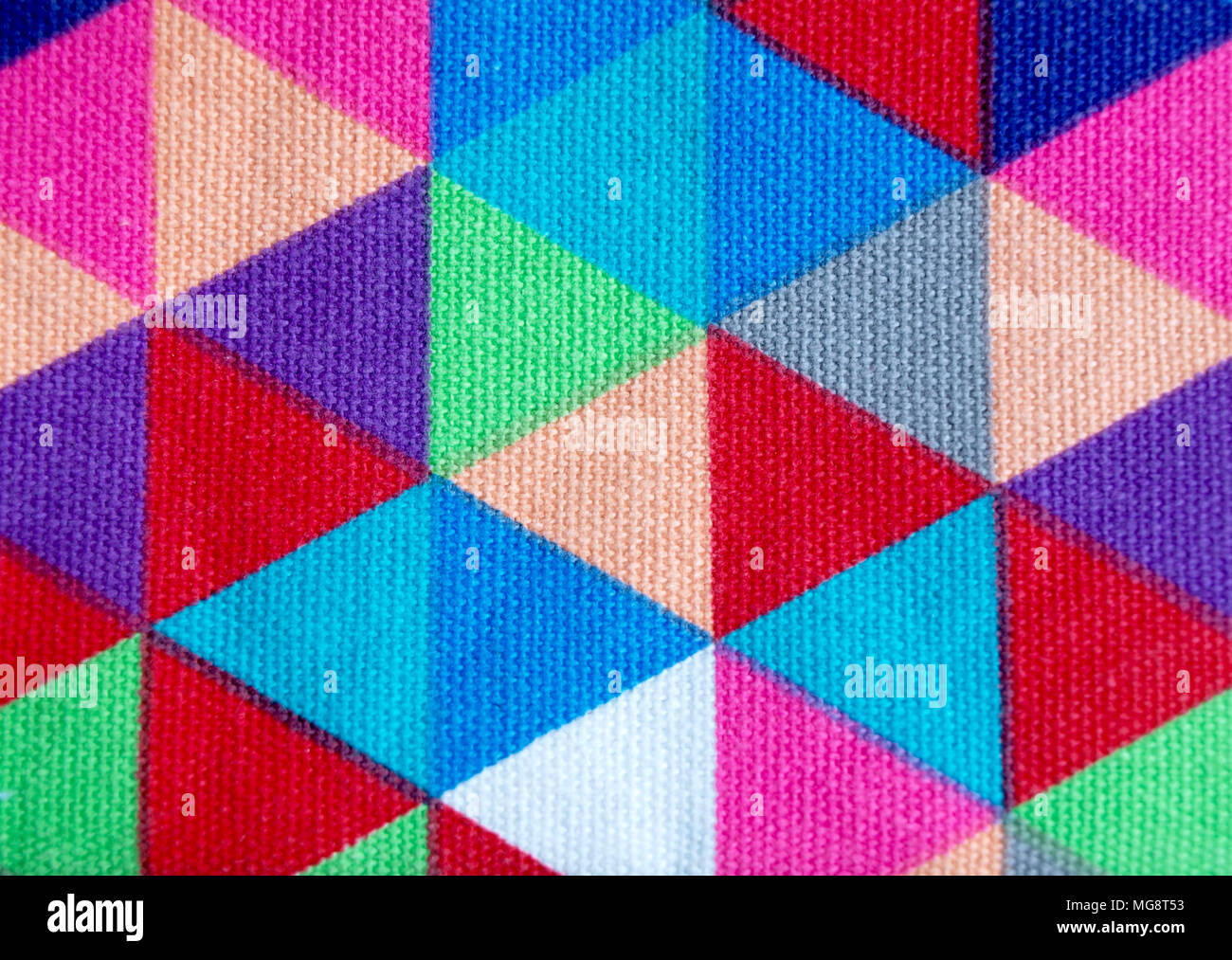Colorful triangles cloth texture Stock Photo - Alamy