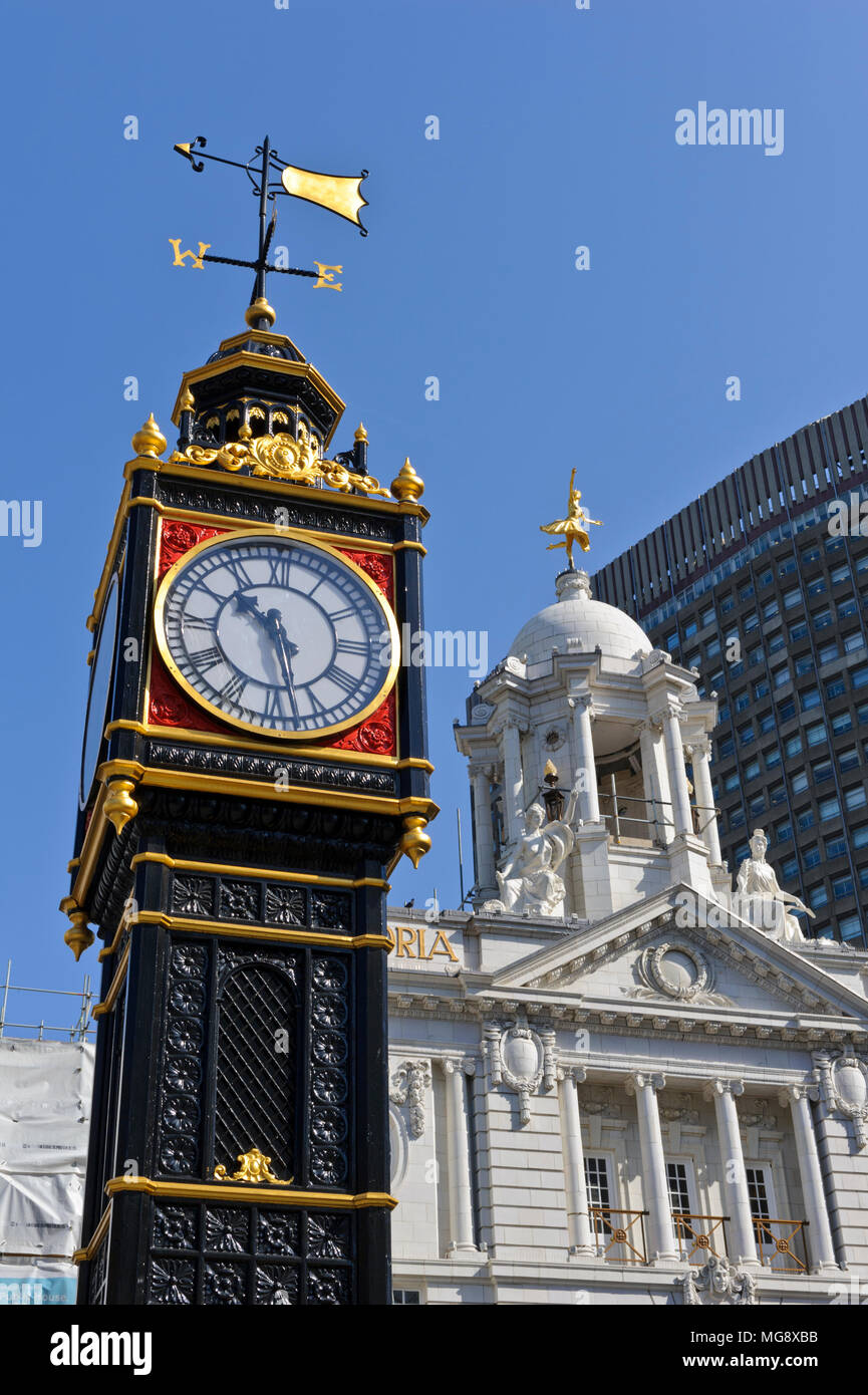 An ornate vintage upright clock known as ' little Ben' in Victoria ...