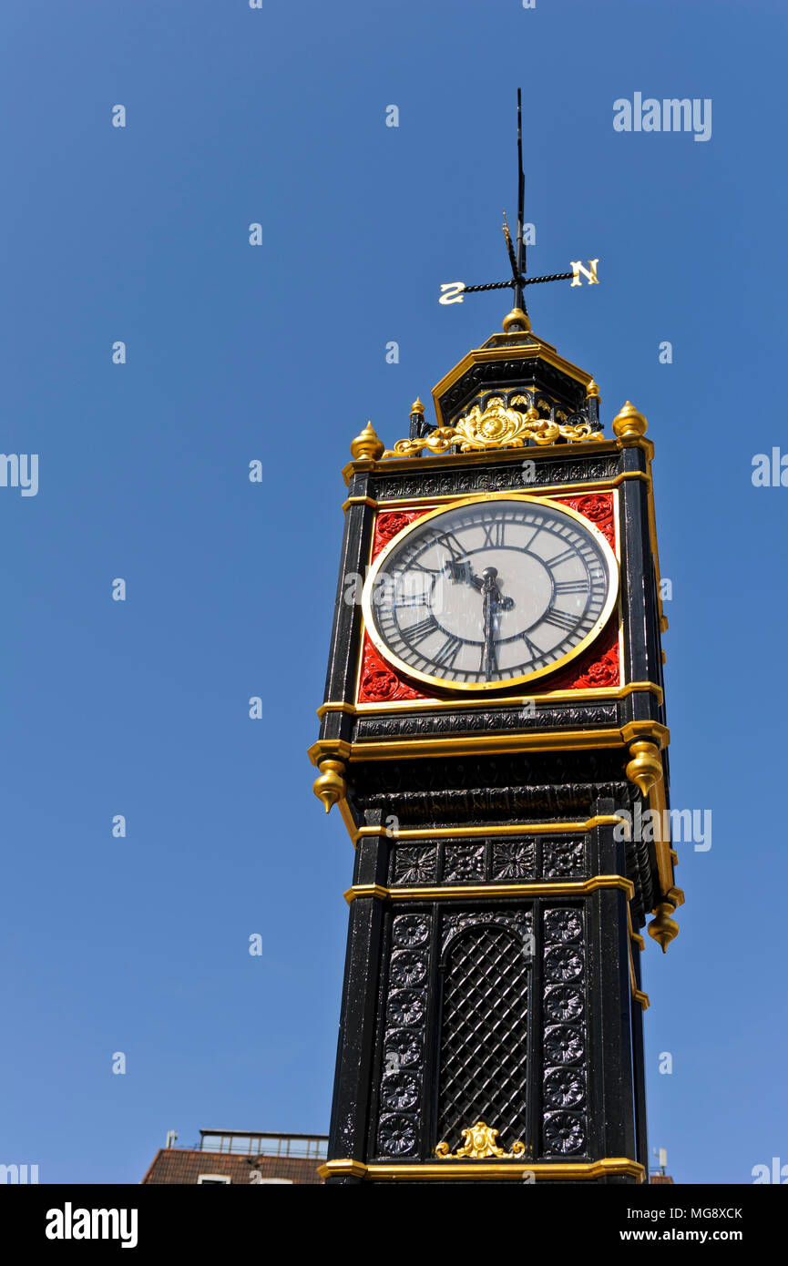 An ornate vintage upright clock known as ' little Ben' in Victoria ...