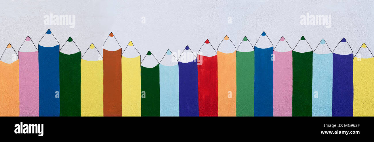 Kindergarten crayons hi-res stock photography and images - Alamy