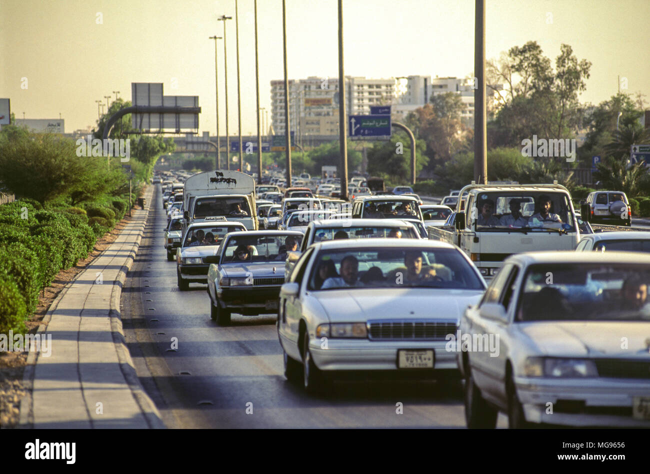 1990s rush hour traffic in Riyadh, Saudi Arabia Stock Photo - Alamy