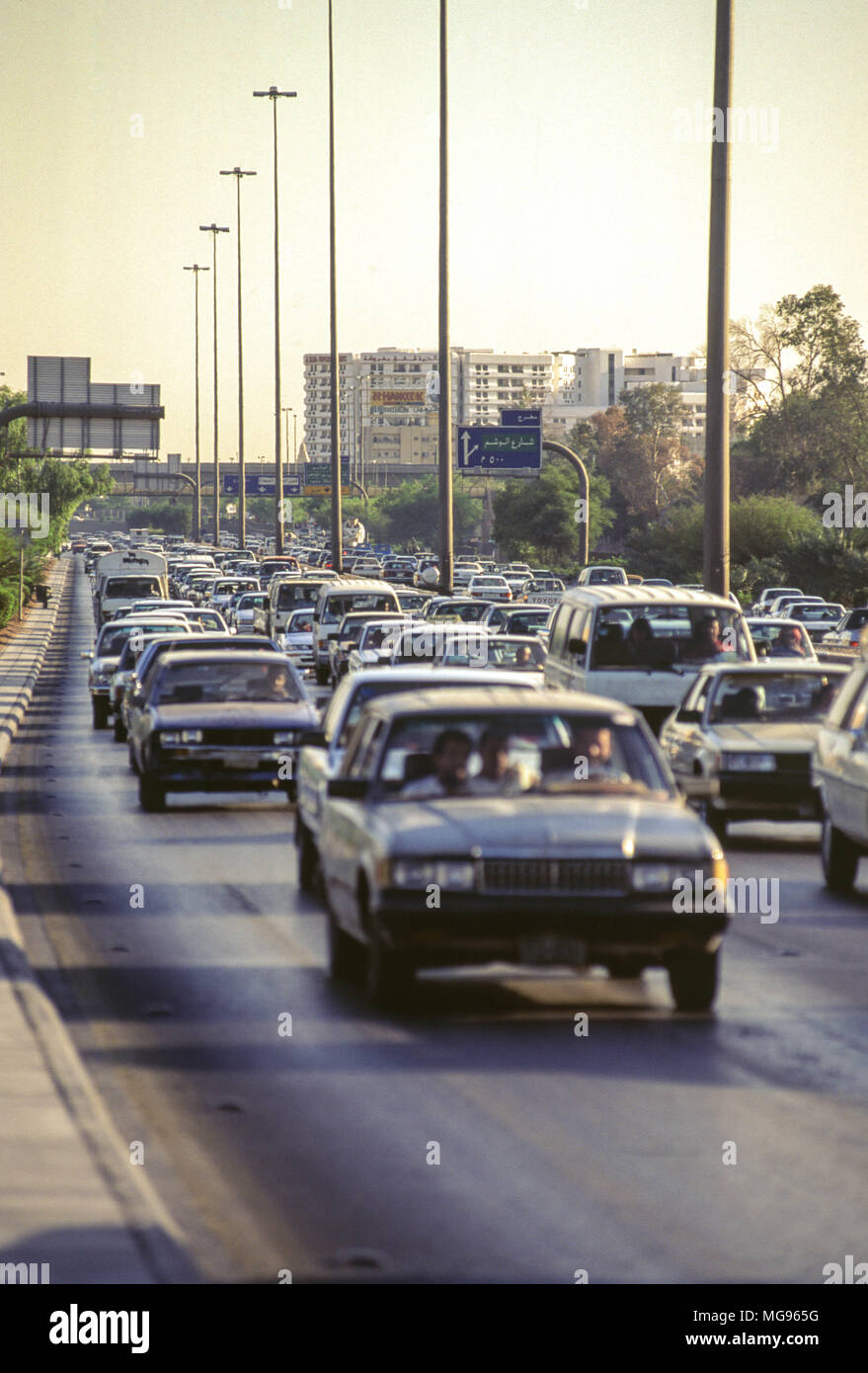 1990s rush hour traffic in Riyadh, Saudi Arabia Stock Photo - Alamy