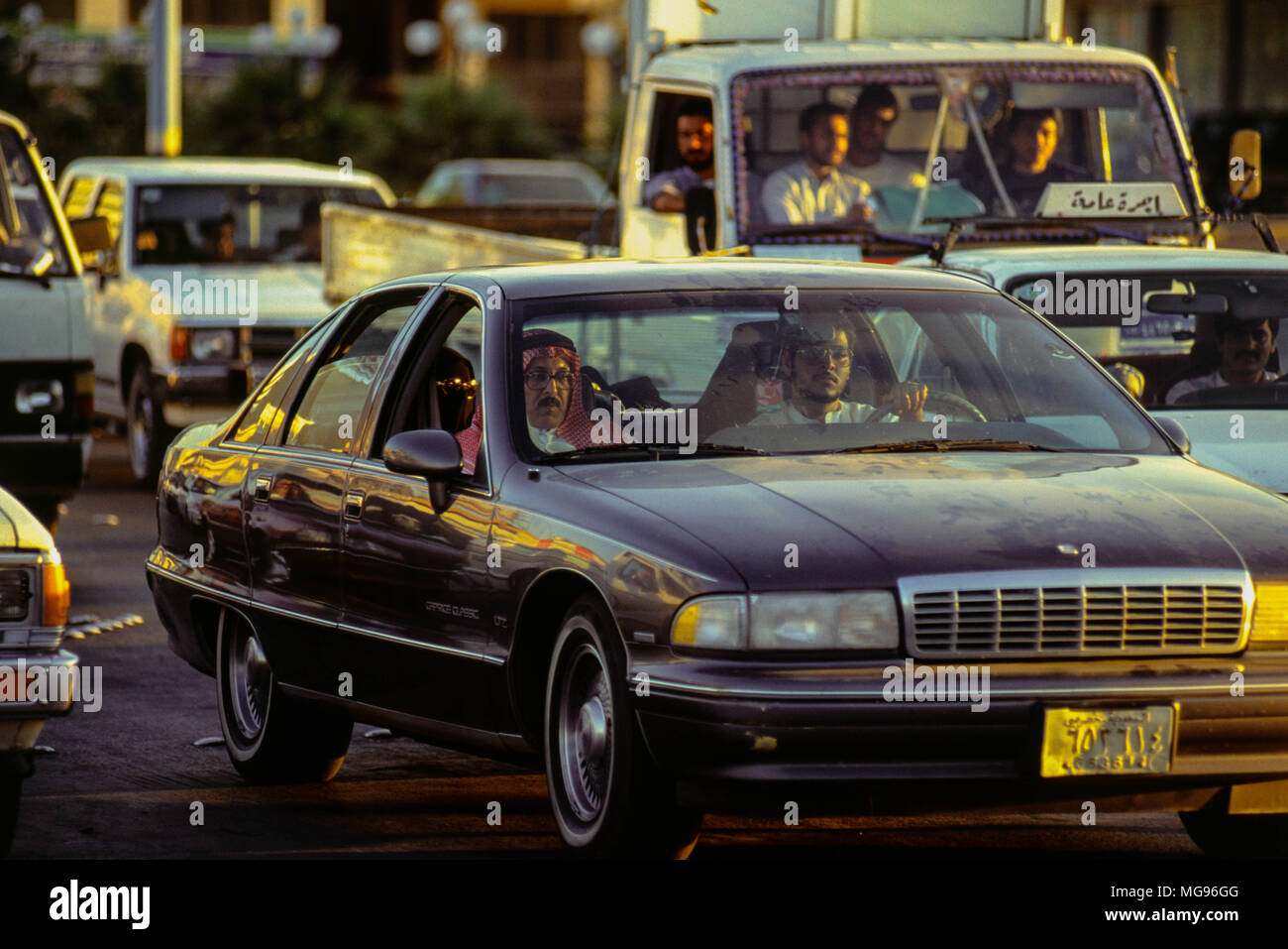 1990s rush hour traffic in Riyadh, Saudi Arabia Stock Photo - Alamy