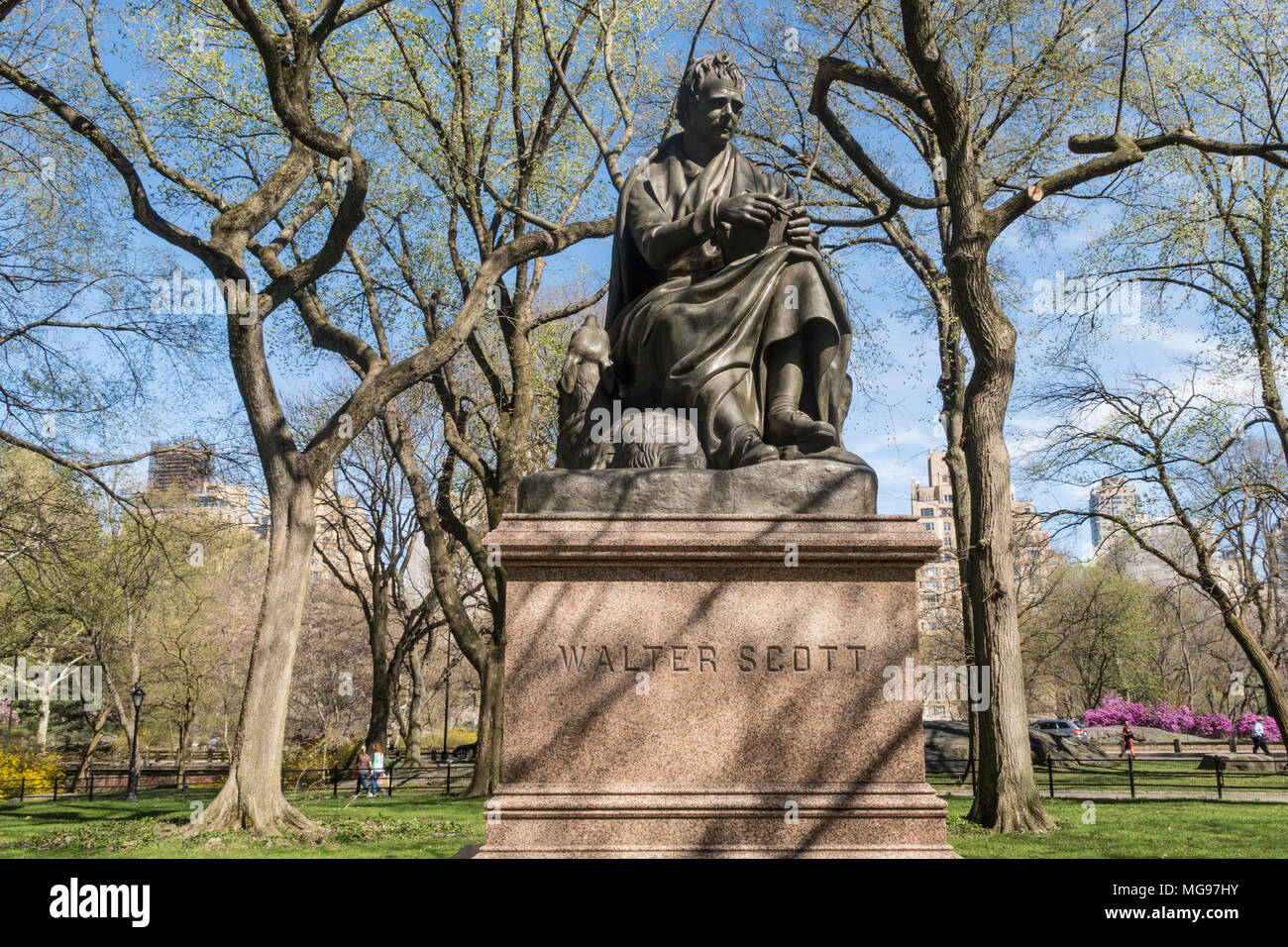 Sir Walter Scott Statue in Central Park, NYC Stock Photo - Alamy