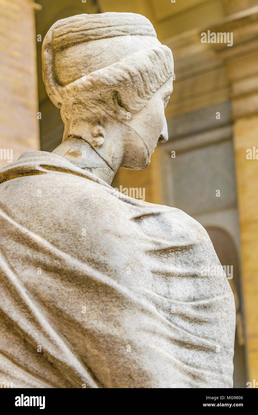 ROME, ITALY, JANUARY - 2018 - Antique woman sculptures at cortile ...