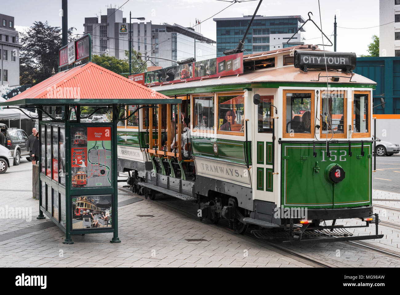 City tour trolley, Christchurch, Canterbury, South Island, New Zealand ...