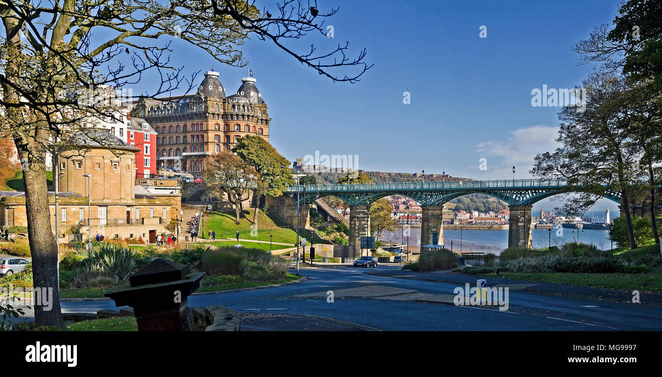 Scarborough’s South Bay, flanked by the Rotunda and Grand Hotel, seen ...