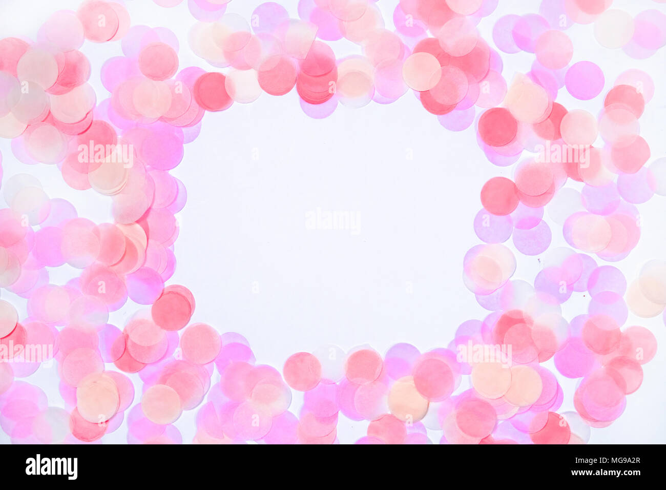 Colorful confetti border on white Stock Photo - Alamy
