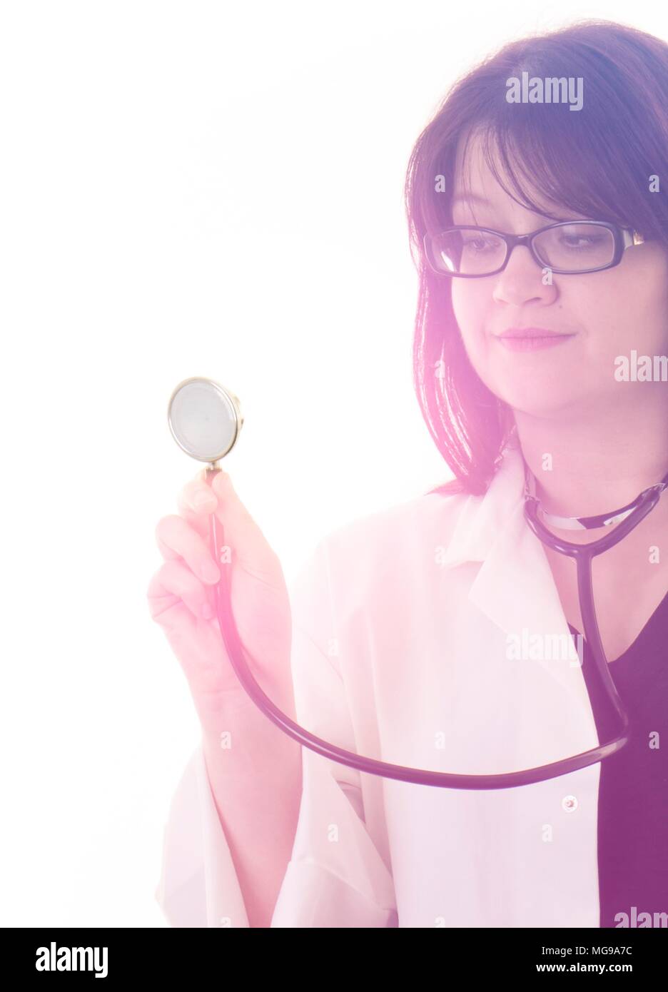 Female doctor with stethoscope Stock Photo - Alamy