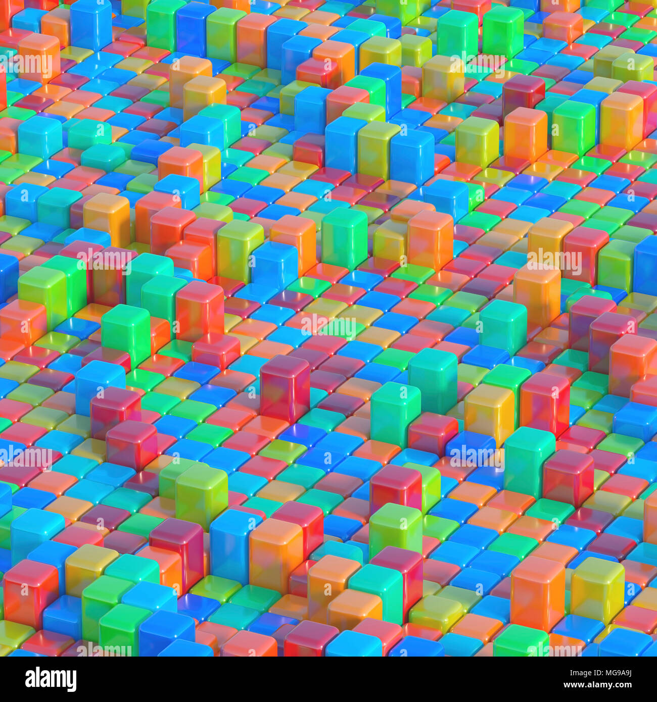 Multicoloured cubes, illustration Stock Photo - Alamy
