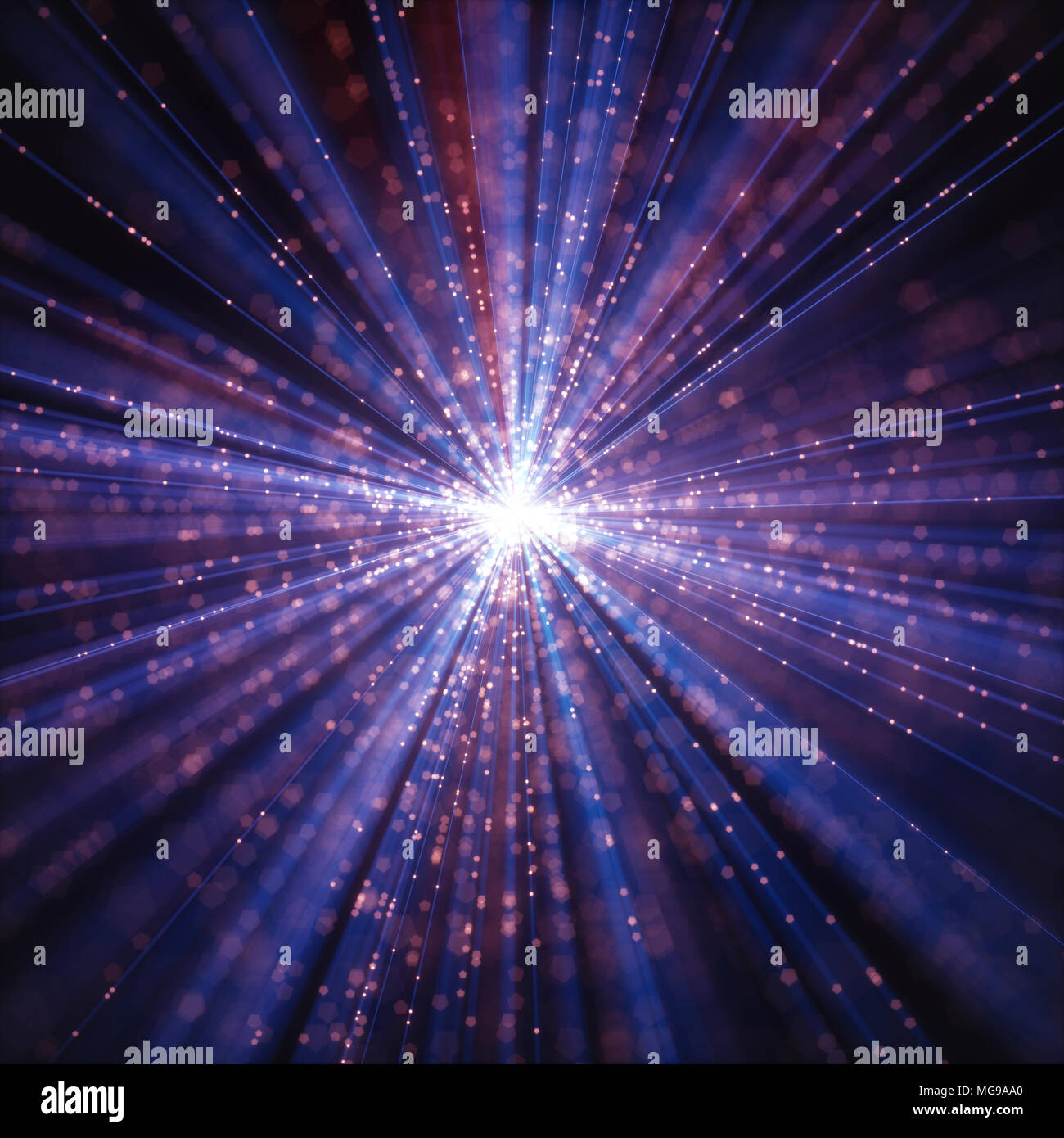 Lines meeting into a bright point, illustration Stock Photo - Alamy