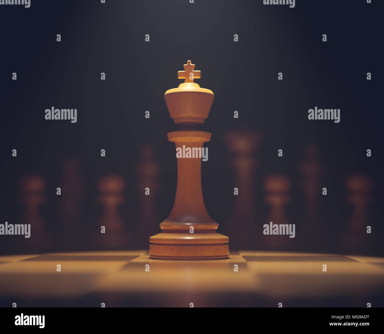Chess king on board Stock Photo - Alamy