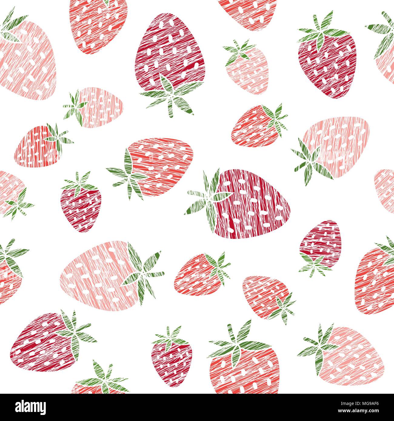 Endless berry texture, repeating strawberry background. Summer harvest ...