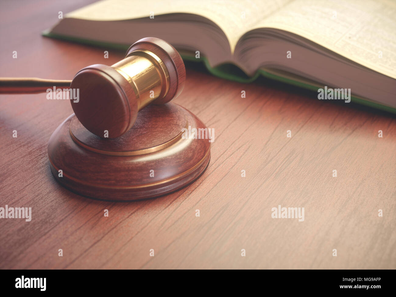 Judge's gavel and book Stock Photo - Alamy