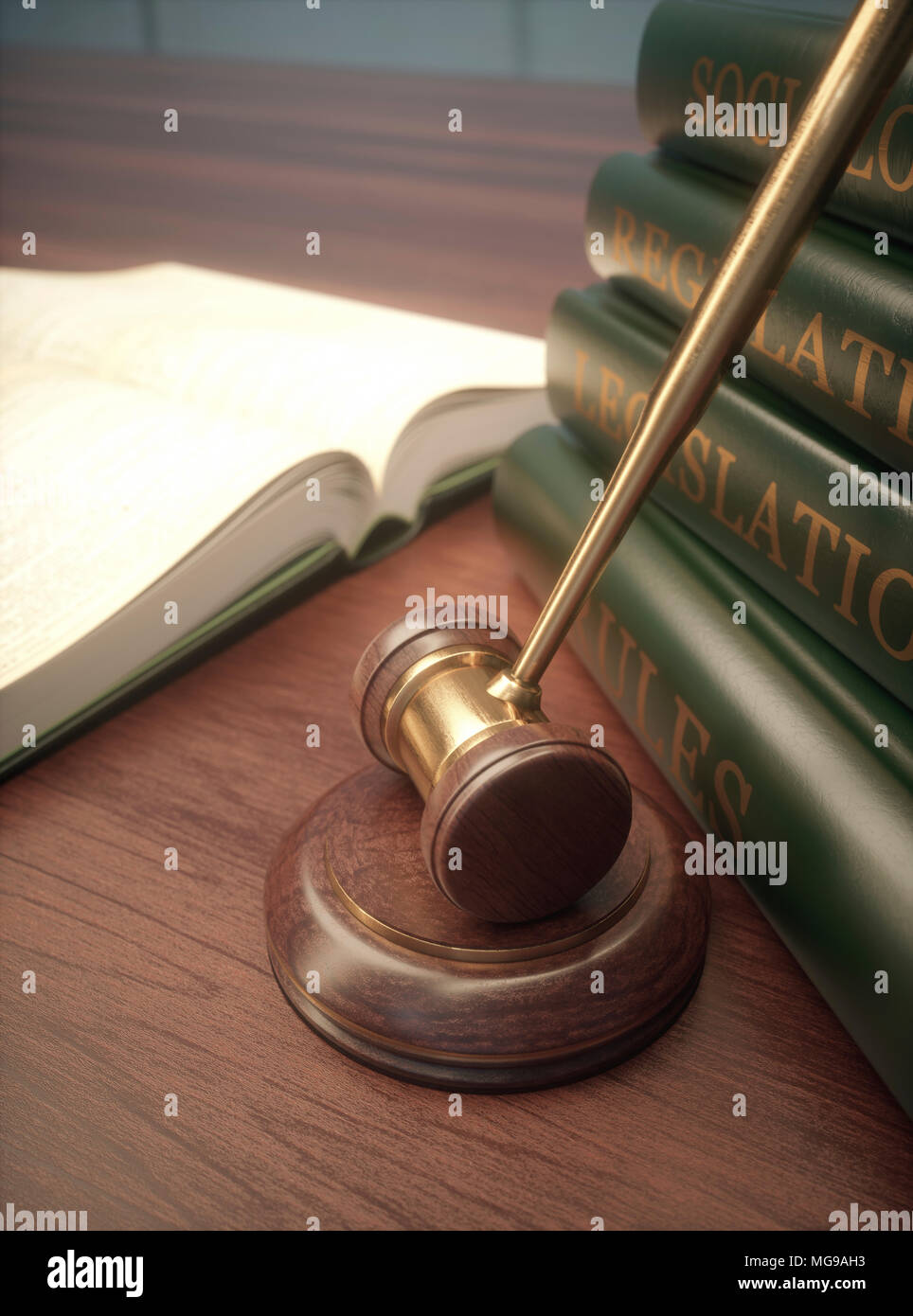 Judge's gavel and books Stock Photo - Alamy