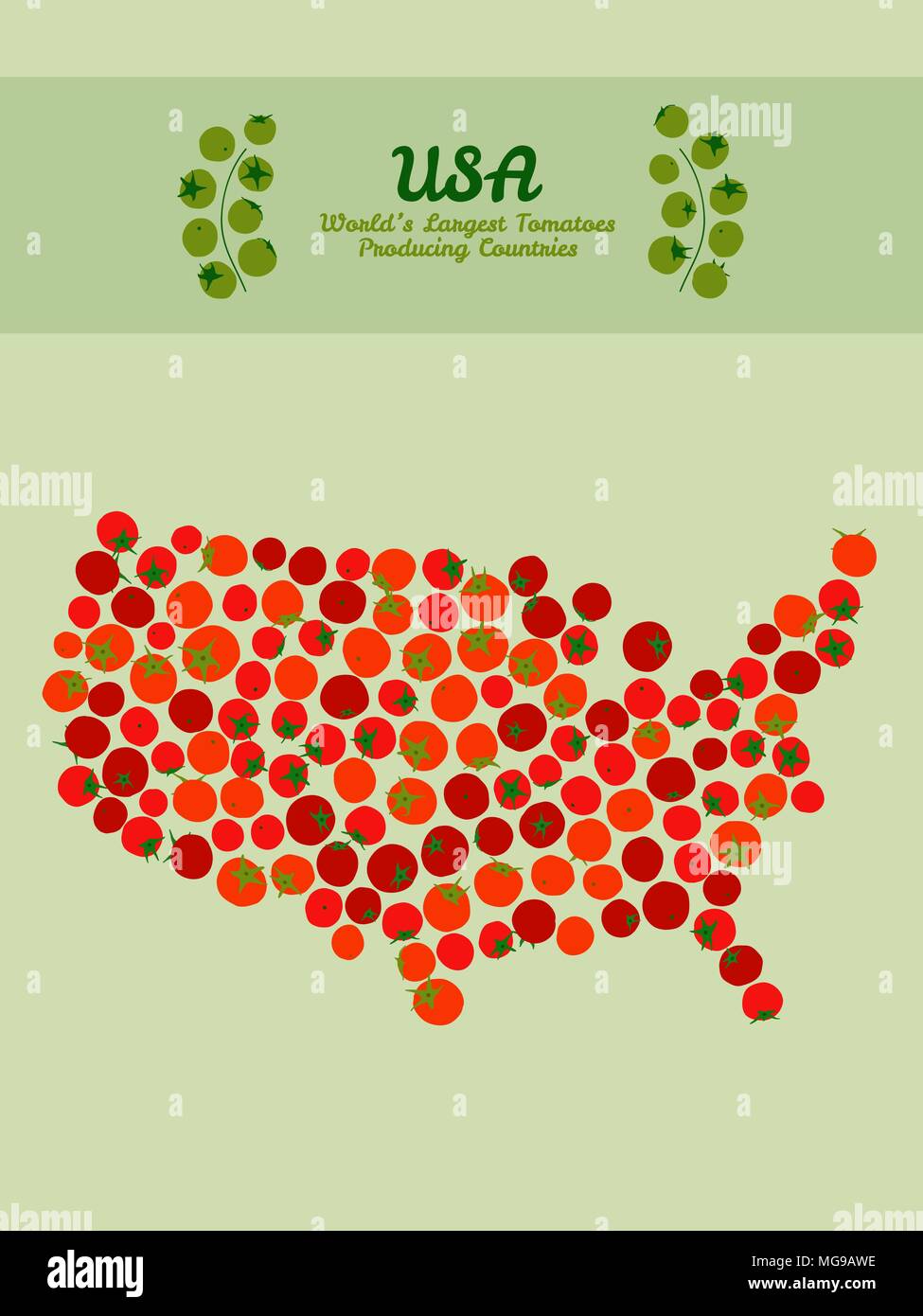 Map of USA made out of red tomatoes. Tomato background. Vegetable ...