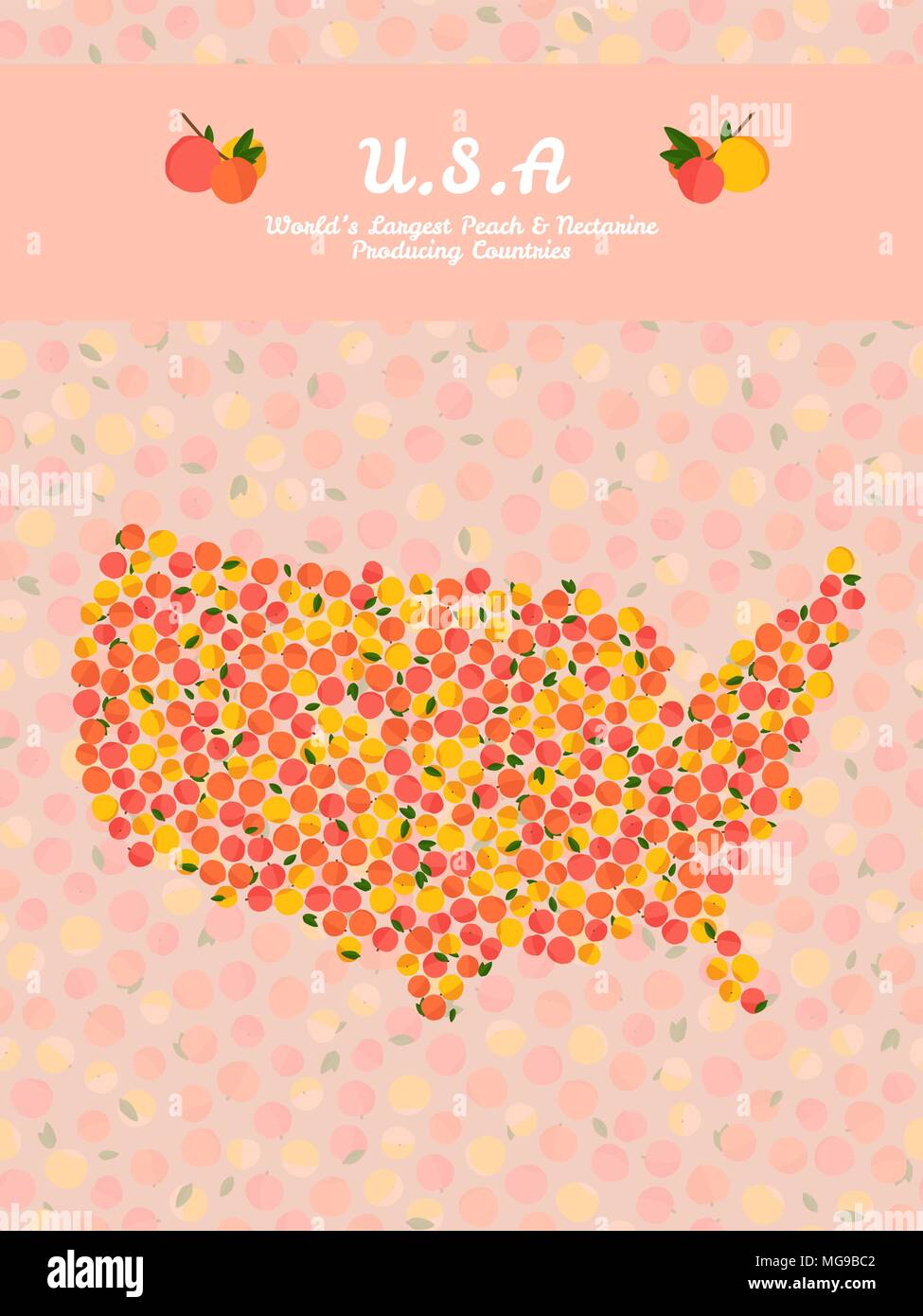 U.S.A map poster or card. Veggie postcard. Map of America made out of ...