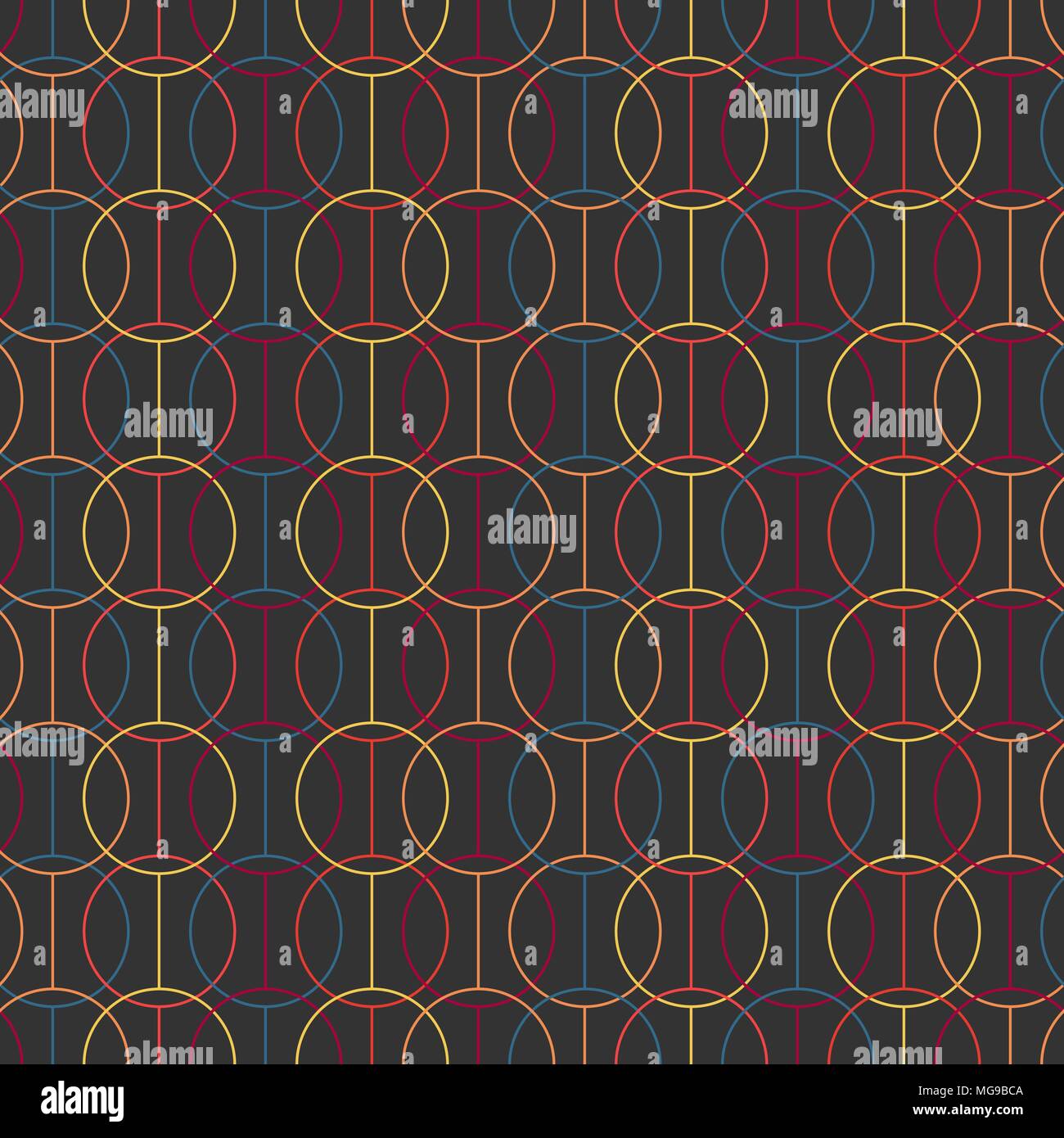 Seamless pattern. Crossed circles and lines. Geometric. Stylized ...
