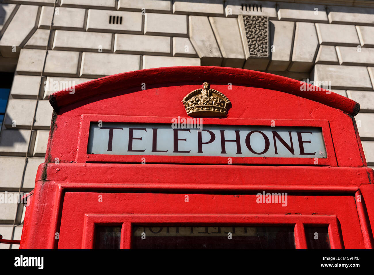 A red British Telephone Box, London, United Kingdom Stock Photo - Alamy