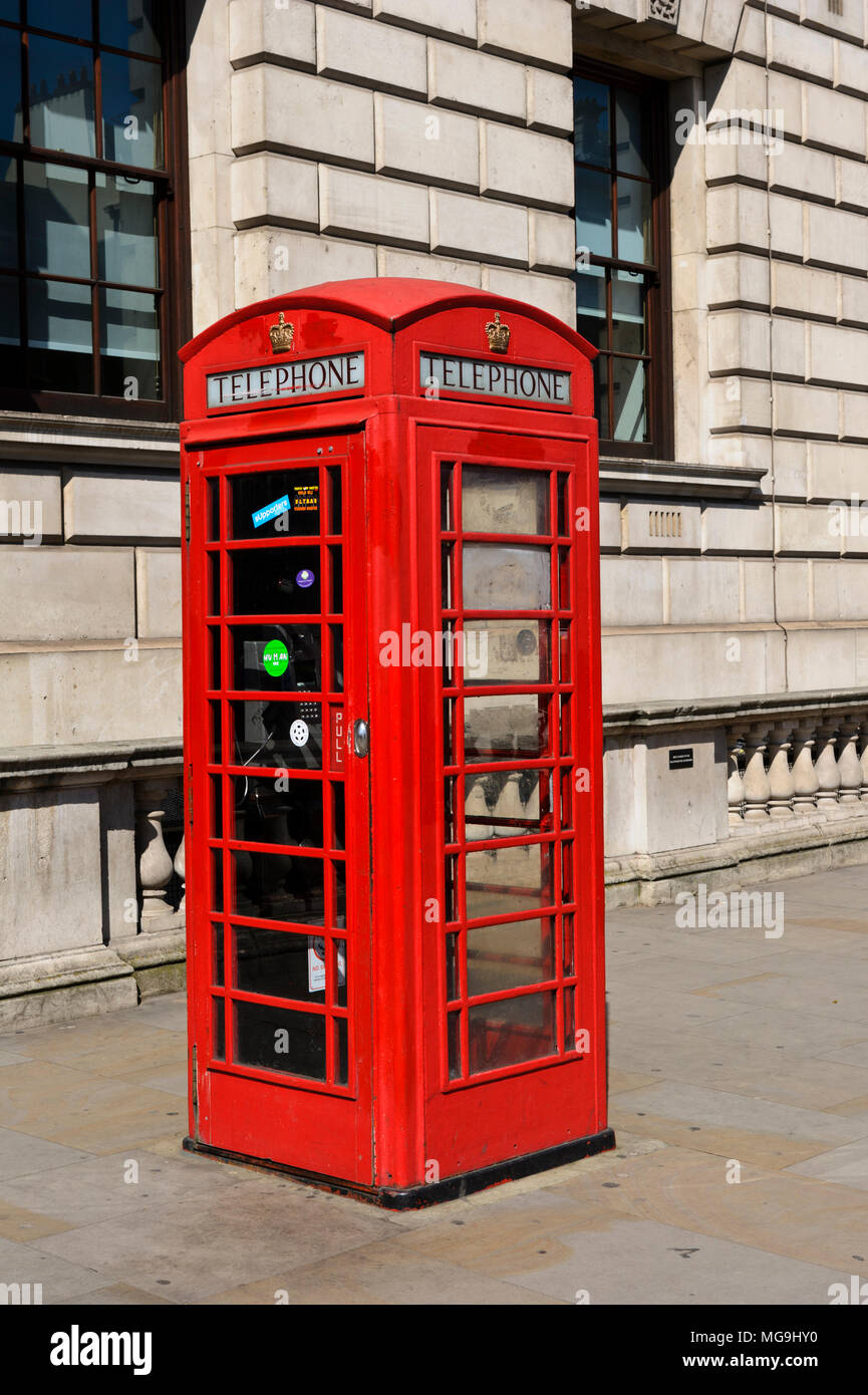 A red British Telephone Box, London, United Kingdom Stock Photo - Alamy