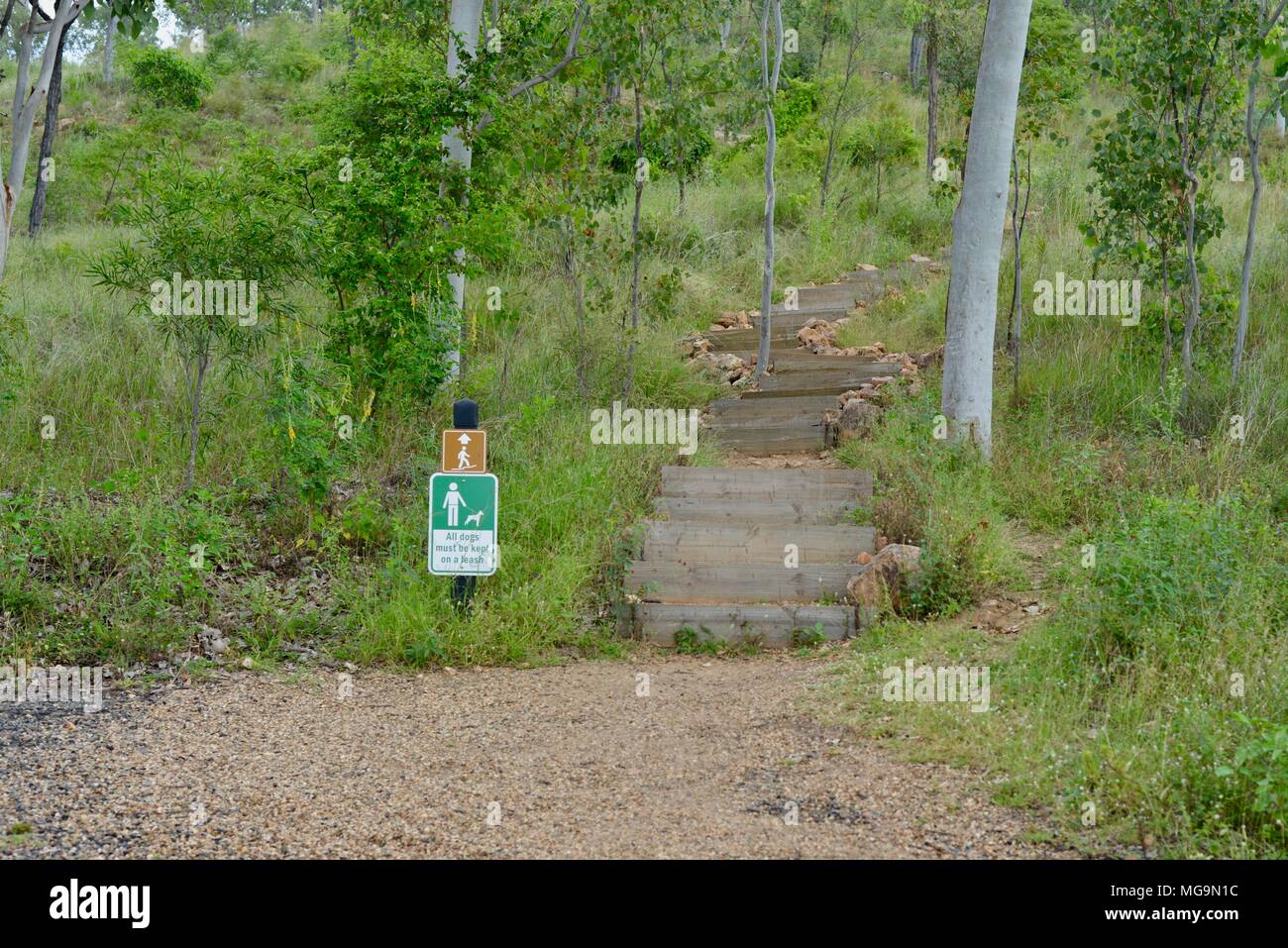 Start of the trail behind james cook university, All dogs must be kept ...