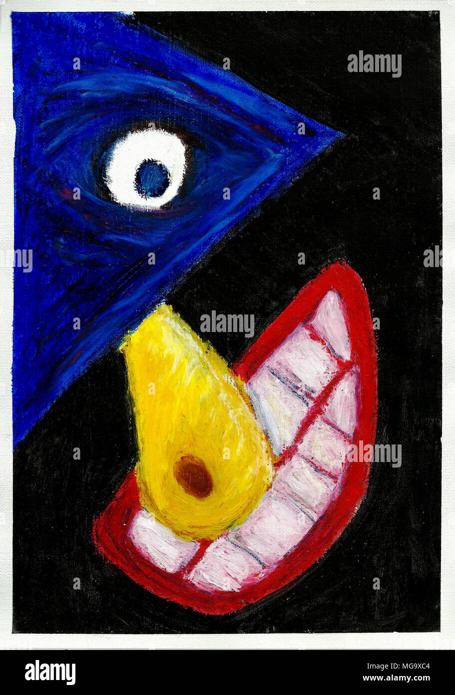 Smile on a straight face Stock Photo - Alamy