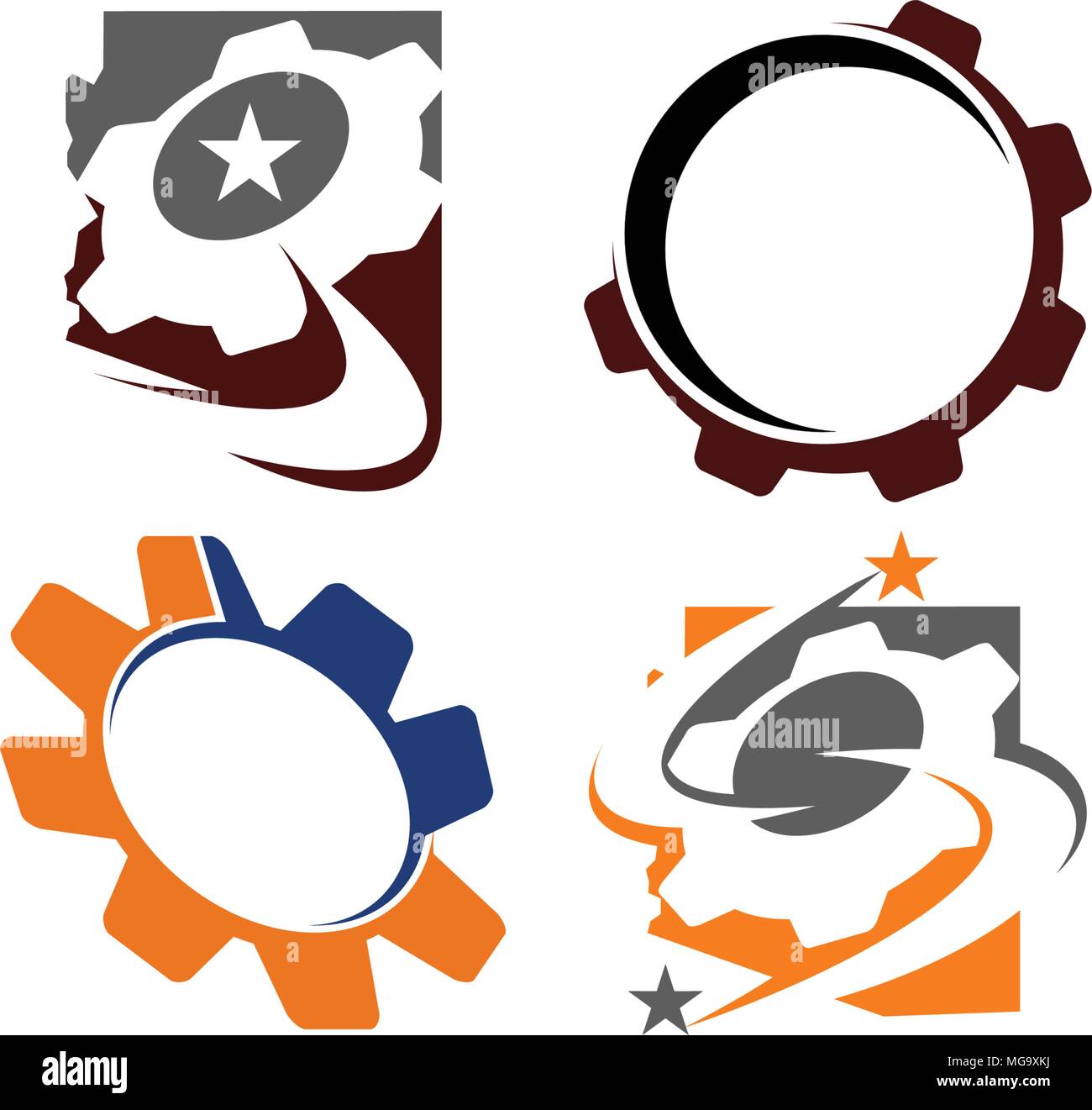 Gear Solution Template Set Stock Vector Image & Art - Alamy