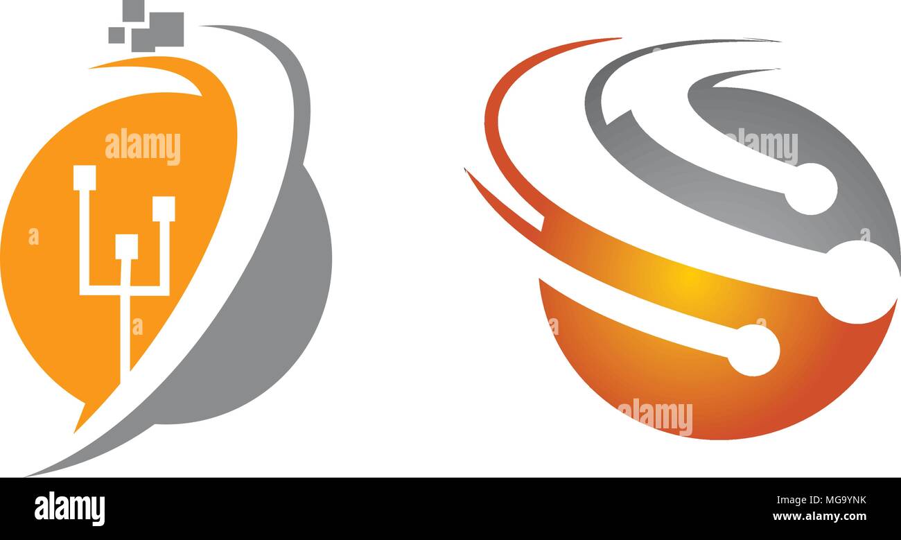 Global Technology Solutions Set Stock Vector Image & Art - Alamy