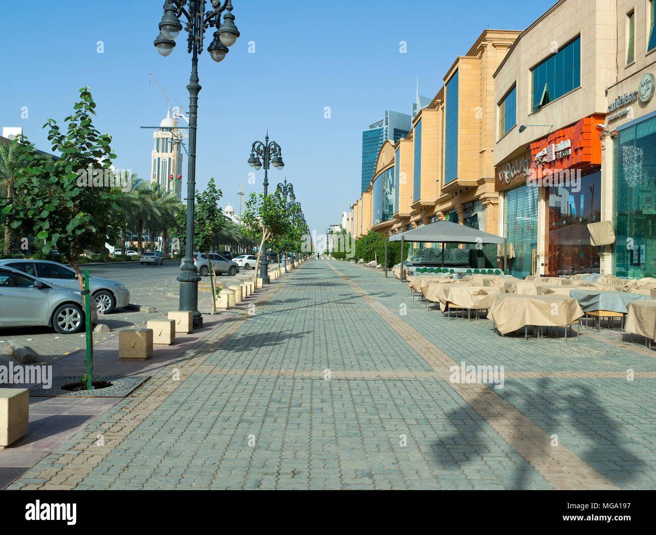 Light Traffic on Tahlia Street Early in The Morning Caused By Mandatory ...