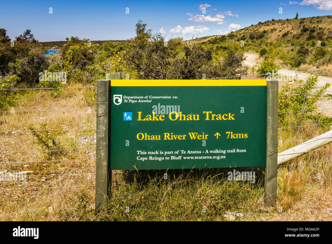 The Lake Ohau Track along Lake Ohau, Southern Alps, Canterbury, South ...