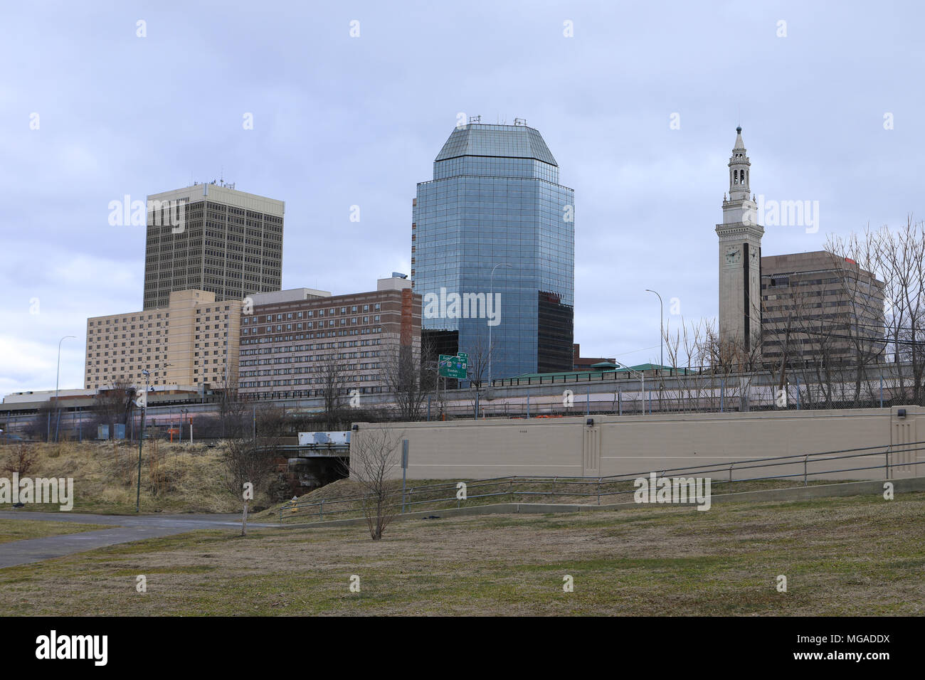 A View of the Springfield, Massachusetts skyline Stock Photo - Alamy
