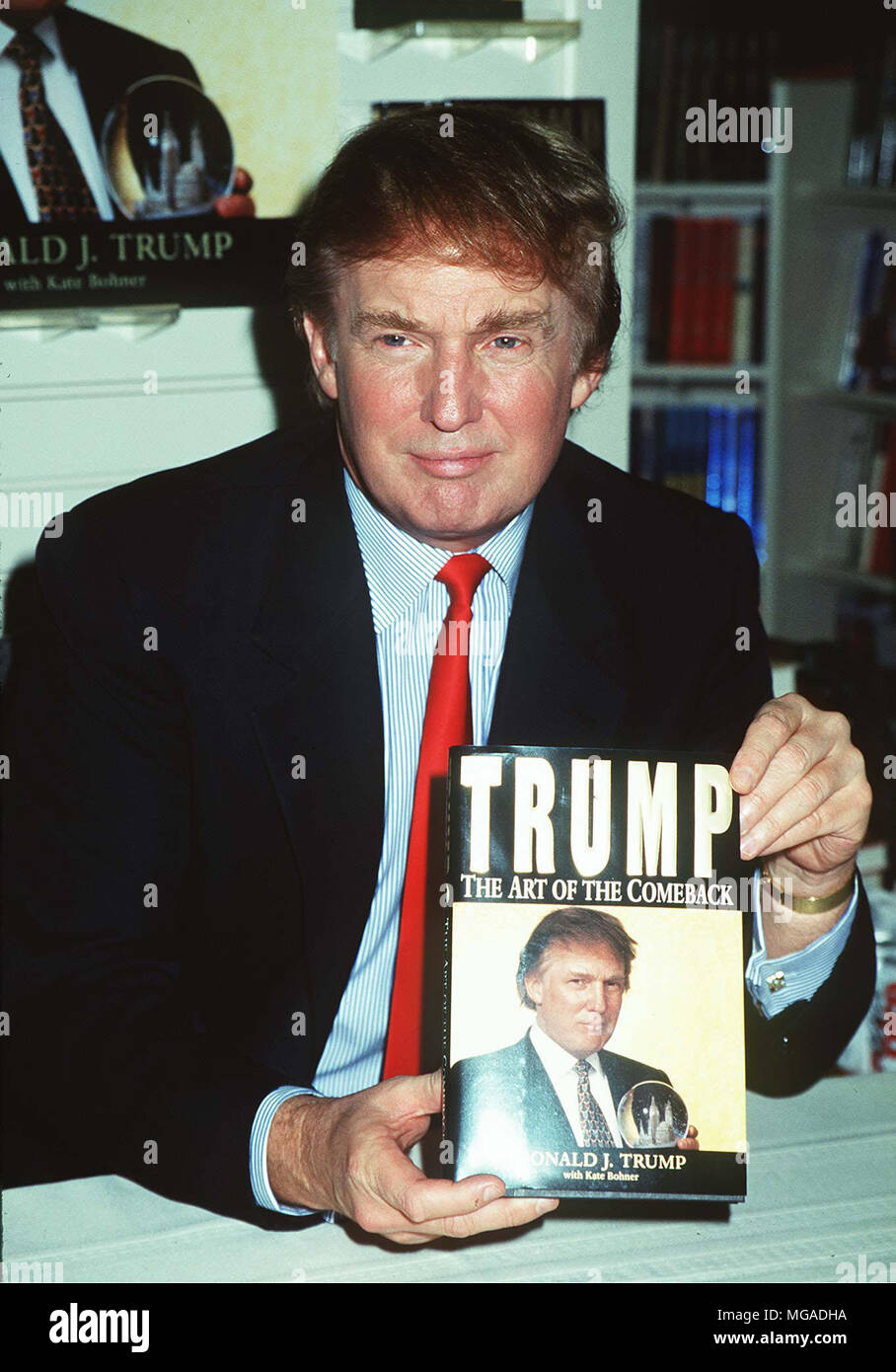 Trump Donald presenting his book at a book signing, in 1997 portrait ...