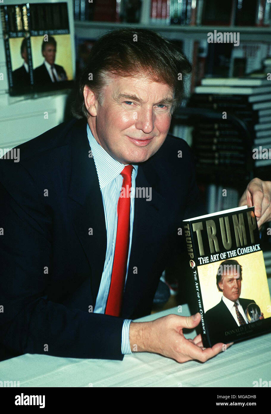 Trump Donald presenting his book at a book signing, in 1997 portrait ...