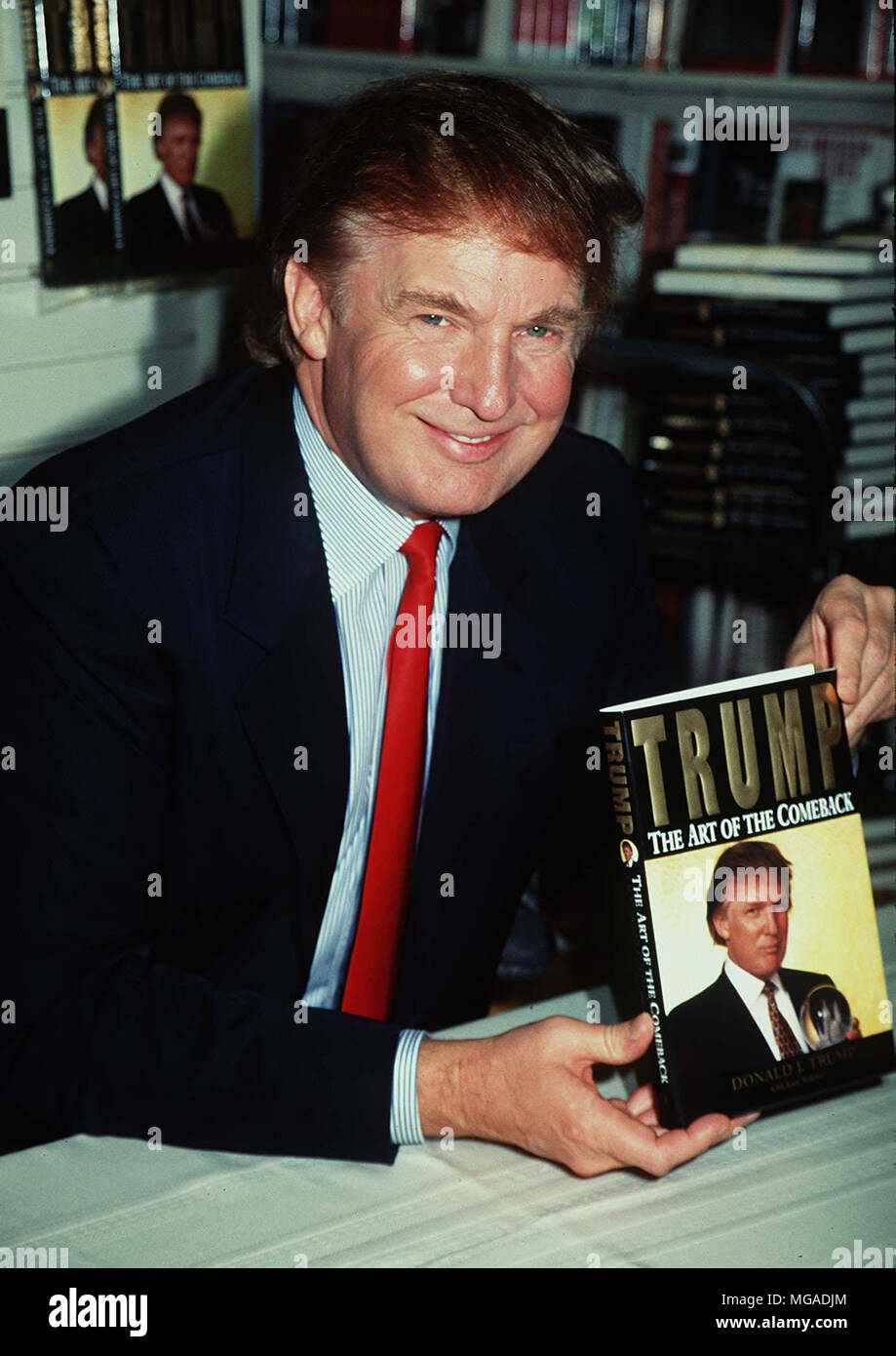 Trump Donald presenting his book at a book signing, in 1997 portrait ...