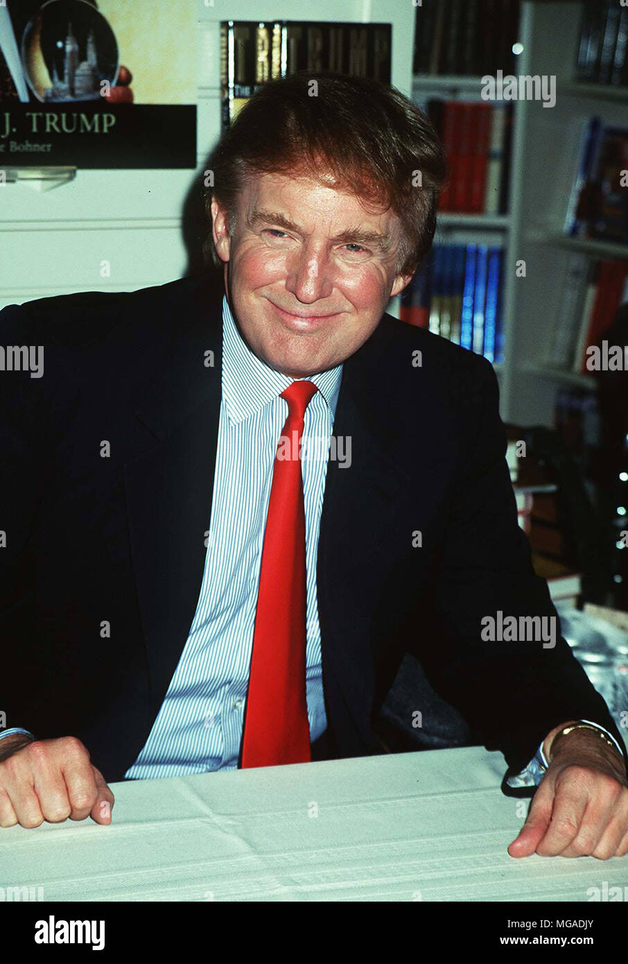 Trump Donald presenting his book at a book signing, in 1997 portrait ...