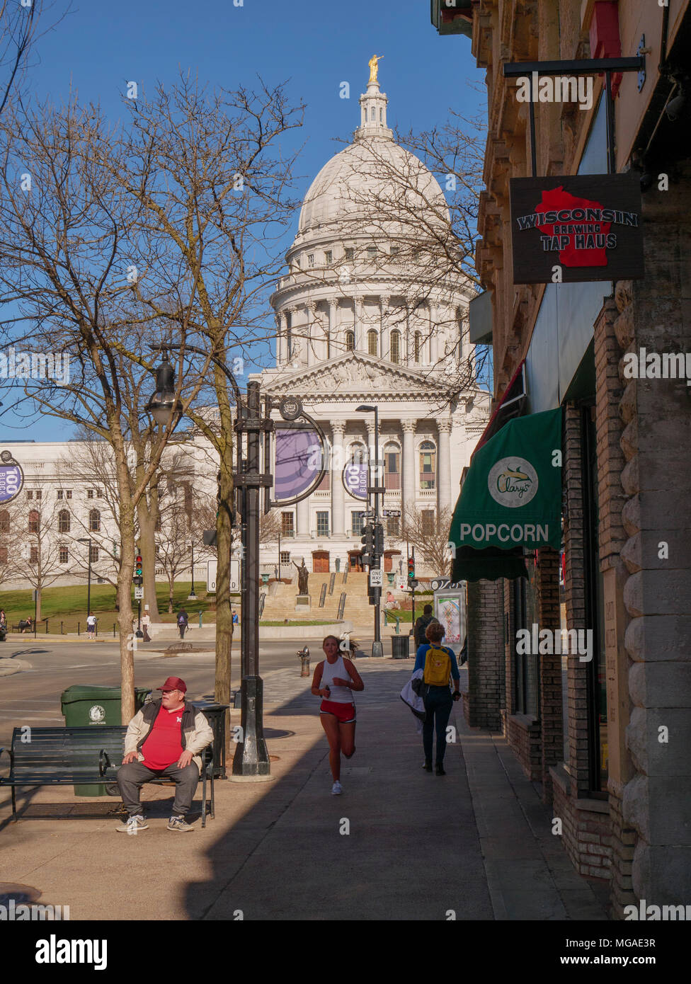 Wisconsin State Capitol building and the start of State Street Stock ...