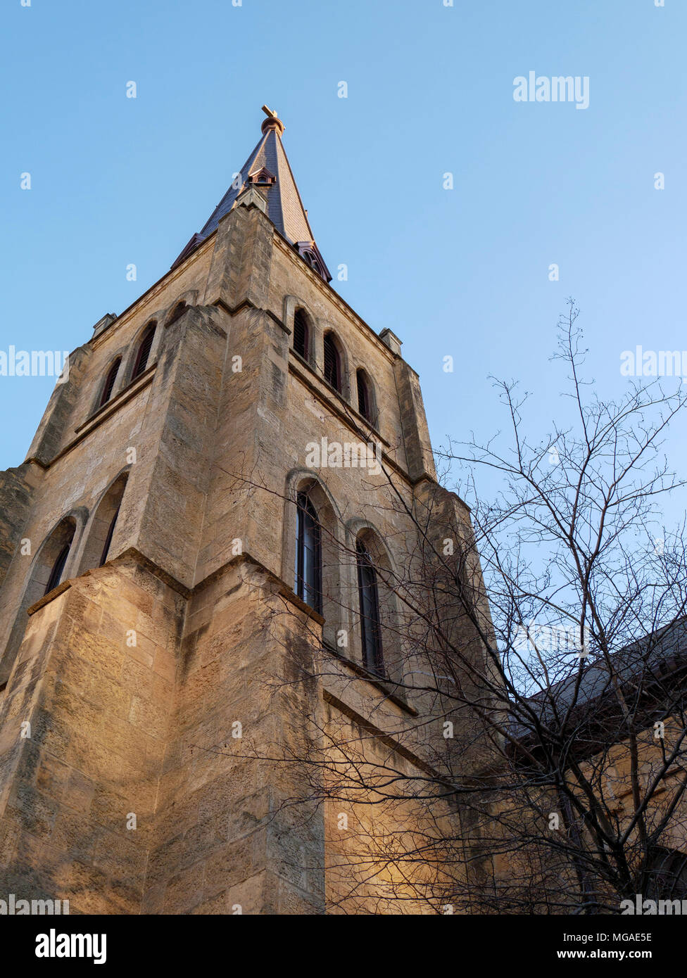 Steeple of Grace Episcopal Church. Madison, Wisconsin Stock Photo - Alamy