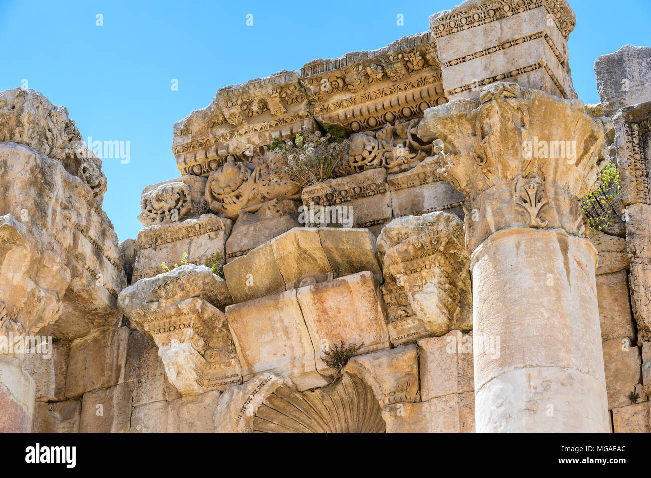 Ruins of the ancient Roman city of Gerasa, modern Jerash, Jordan Stock ...