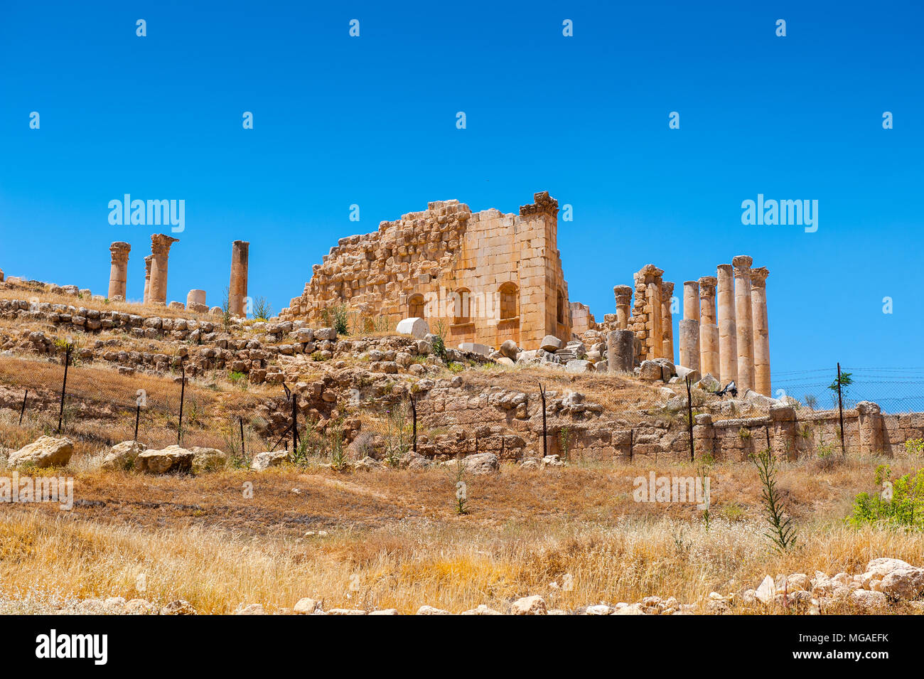 Zeus temple of the Ancient Roman city of Gerasa, modern Jerash, Jordan ...