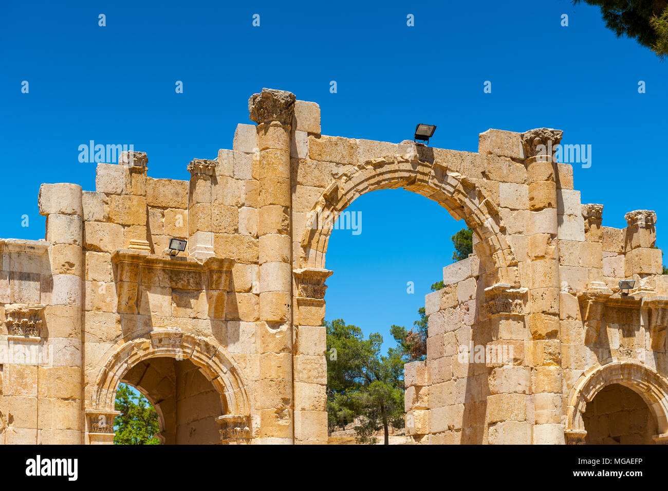 South gate of the Ancient Roman city of Gerasa, modern Jerash, Jordan ...