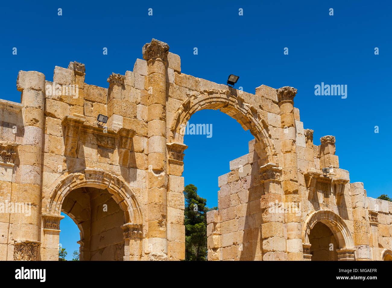 South gate of the Ancient Roman city of Gerasa, modern Jerash, Jordan ...