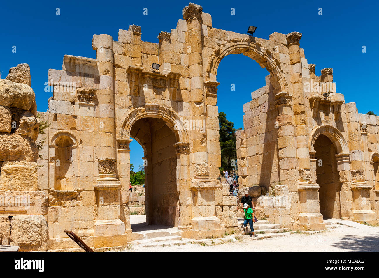South gate of the Ancient Roman city of Gerasa, modern Jerash, Jordan ...
