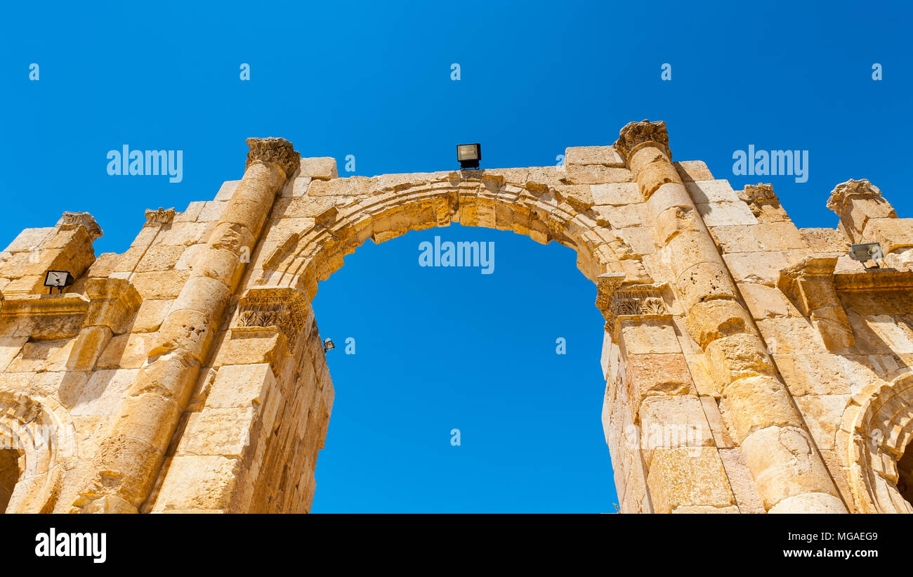 South gate of the Ancient Roman city of Gerasa, modern Jerash, Jordan ...