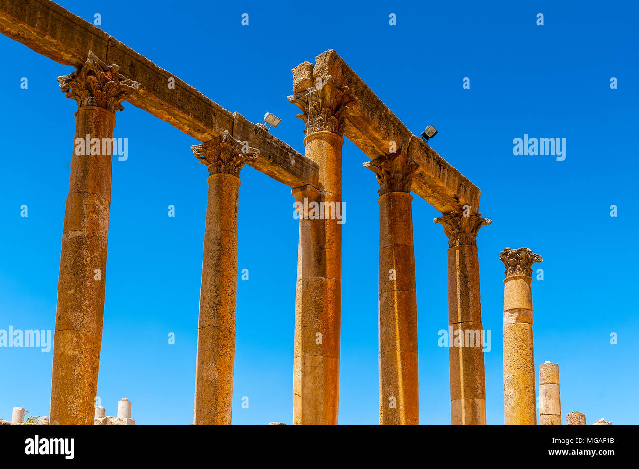Columns of the cardo maximus, Ancient Roman city of Gerasa, modern ...
