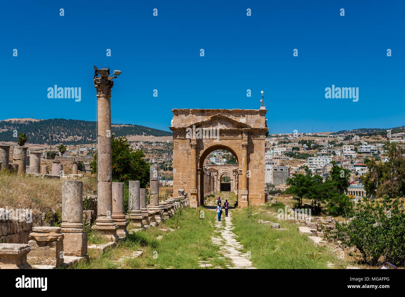 North Gate, Ancient Roman city of Gerasa of Antiquity , modern Jerash ...