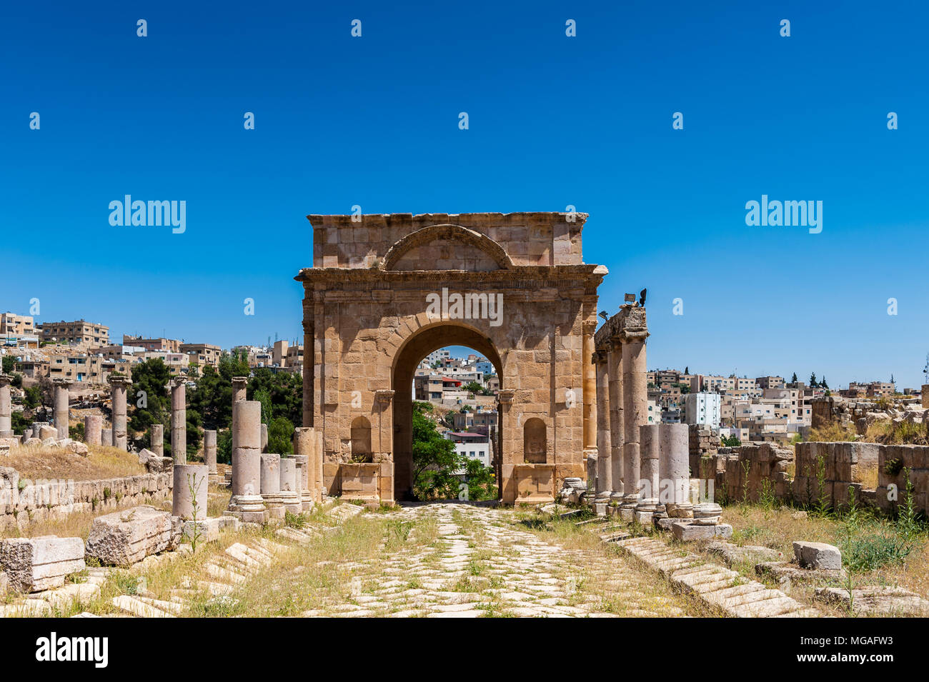 North Gate, Ancient Roman city of Gerasa of Antiquity , modern Jerash ...