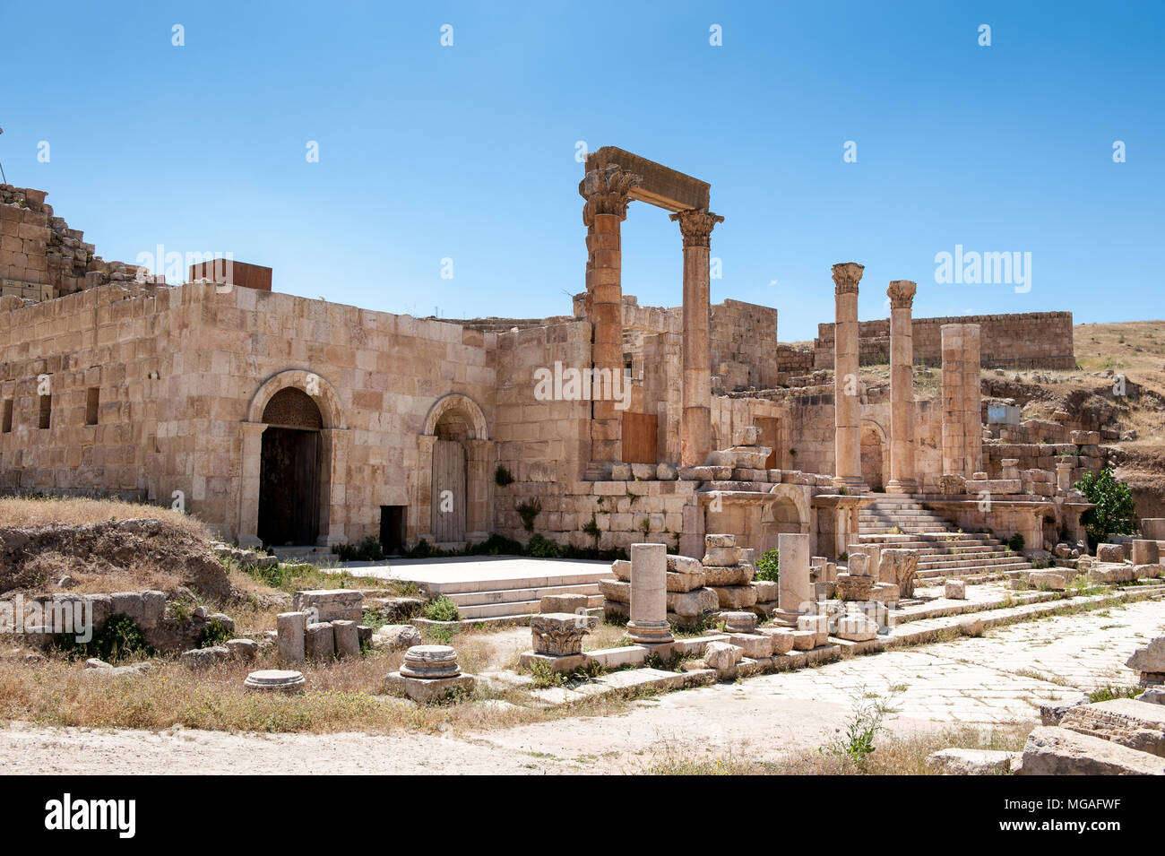 North Theater, Ancient Roman city of Gerasa of Antiquity , modern ...