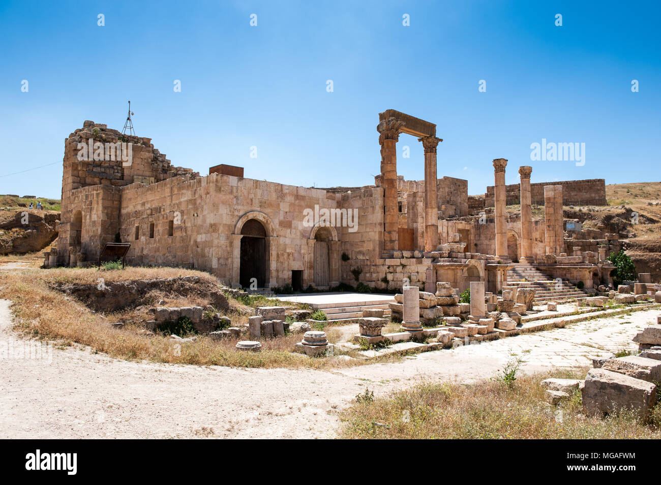 North Theater, Ancient Roman city of Gerasa of Antiquity , modern ...