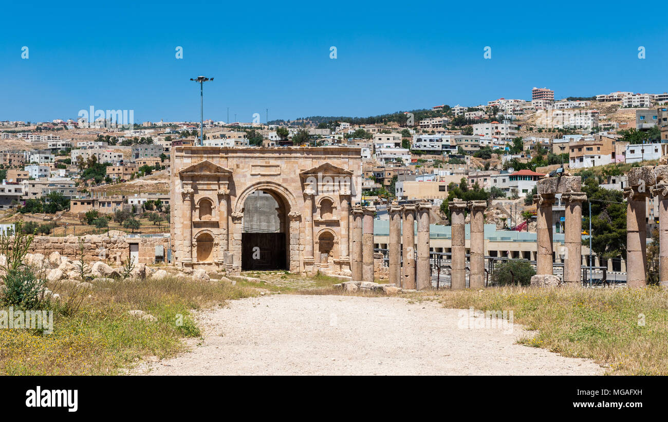 Ancient Roman city of Gerasa of Antiquity , modern Jerash, Jordan Stock ...