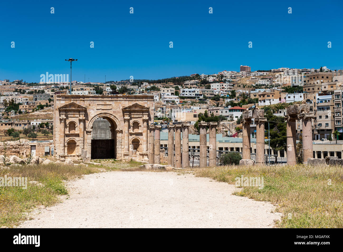 Ancient Roman city of Gerasa of Antiquity , modern Jerash, Jordan Stock ...